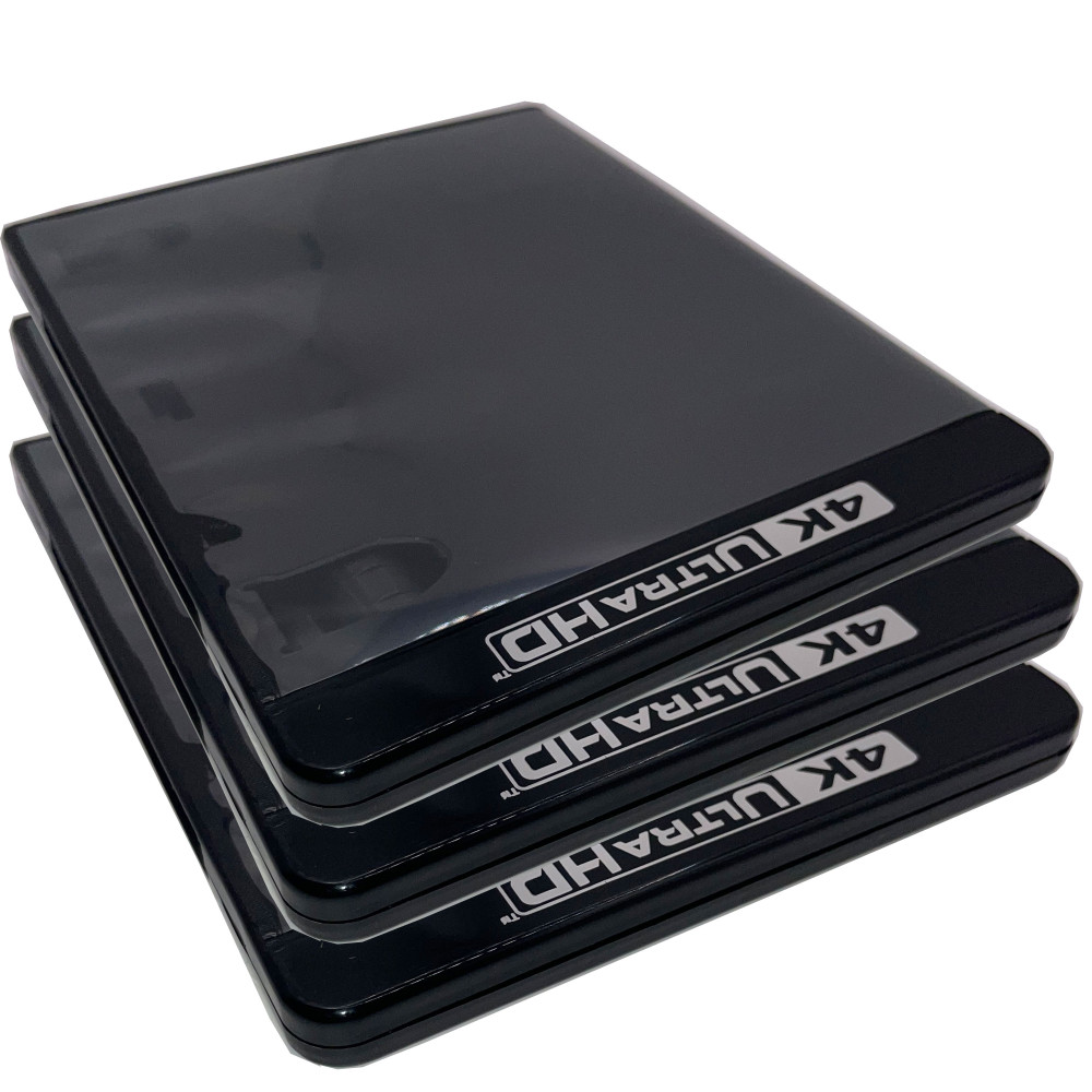 Amaray Ultra 4K Single Black Blu ray Case 15mm Spine - 25pcs